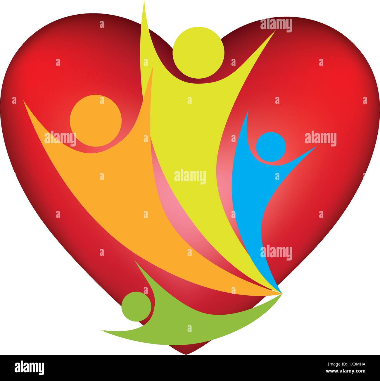 people family together inside heart icon Stock Vector Image & Art - Alamy