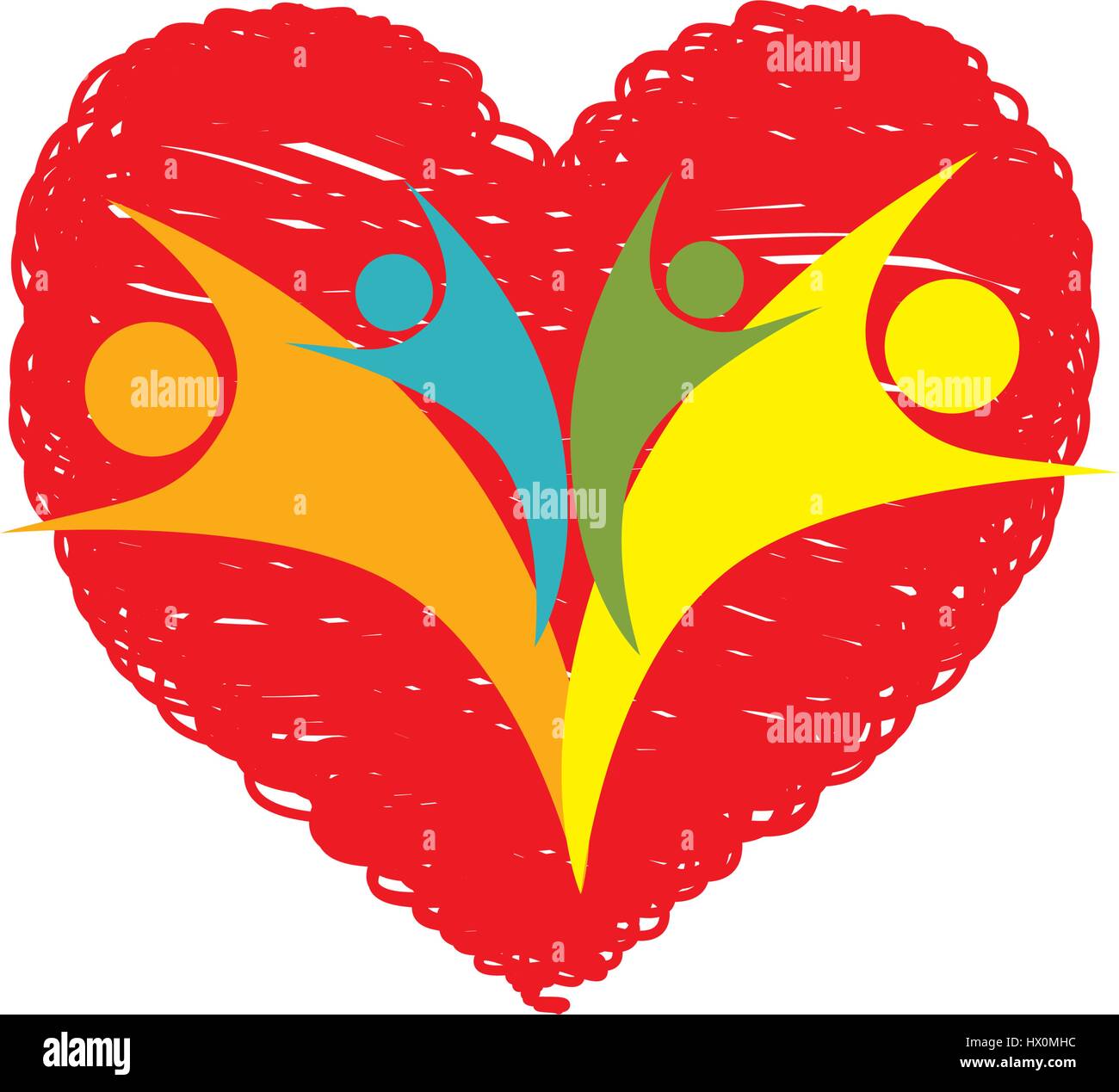 people family together inside heart icon Stock Vector Image & Art - Alamy
