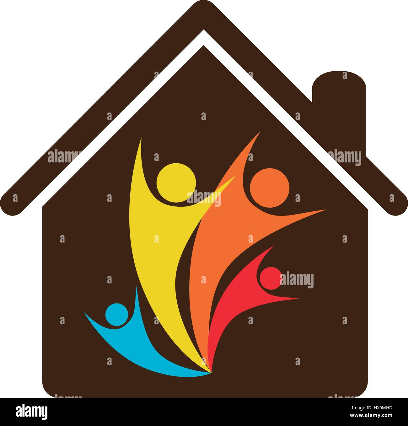 people family together inside house icon Stock Vector Image & Art - Alamy