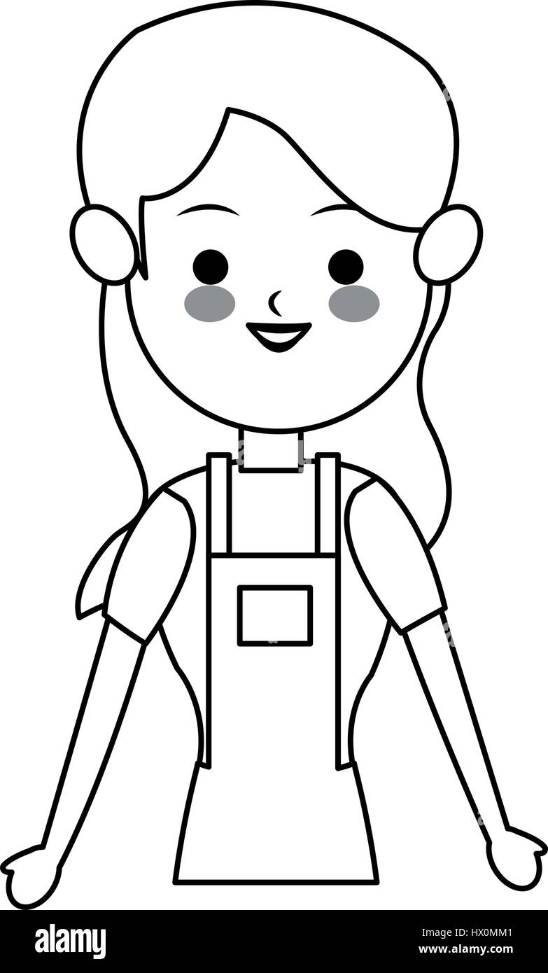 Woman wearing apron illustration Stock Vector Images - Alamy
