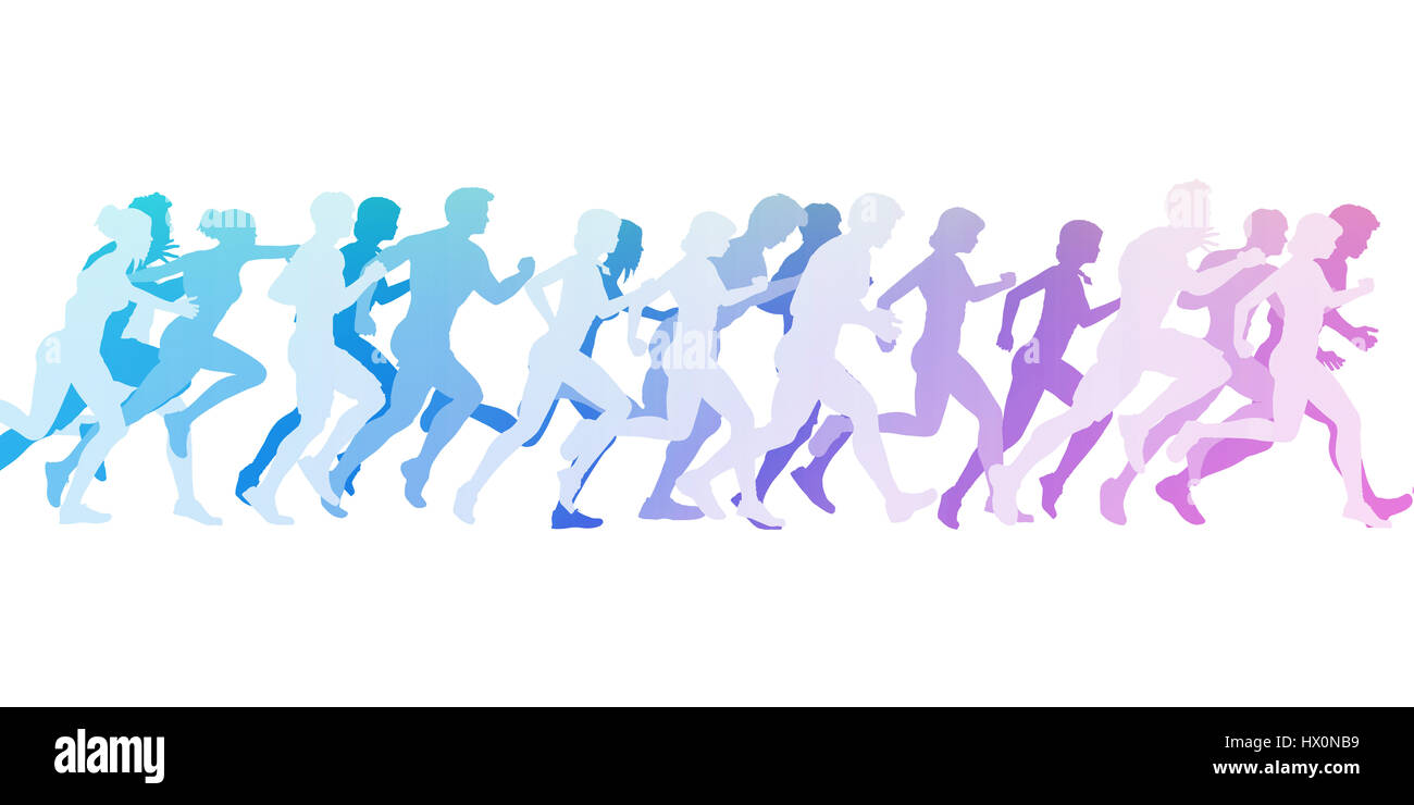 Running Finish Line Silhouette Stock Photos & Running Finish Line ...