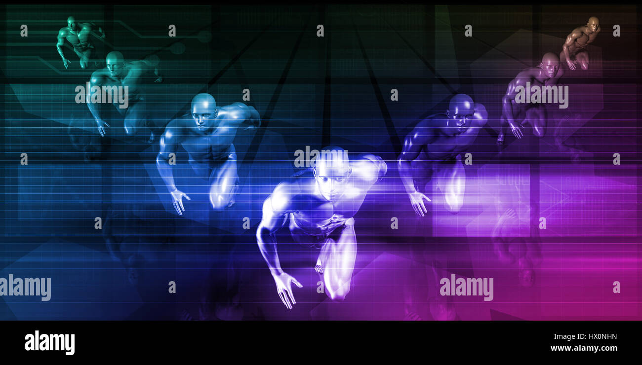 Business Team Running with Clear Direction and Vision Stock Photo - Alamy