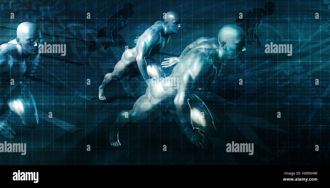 Technology Innovation and Competition Race in Development Stock Photo ...