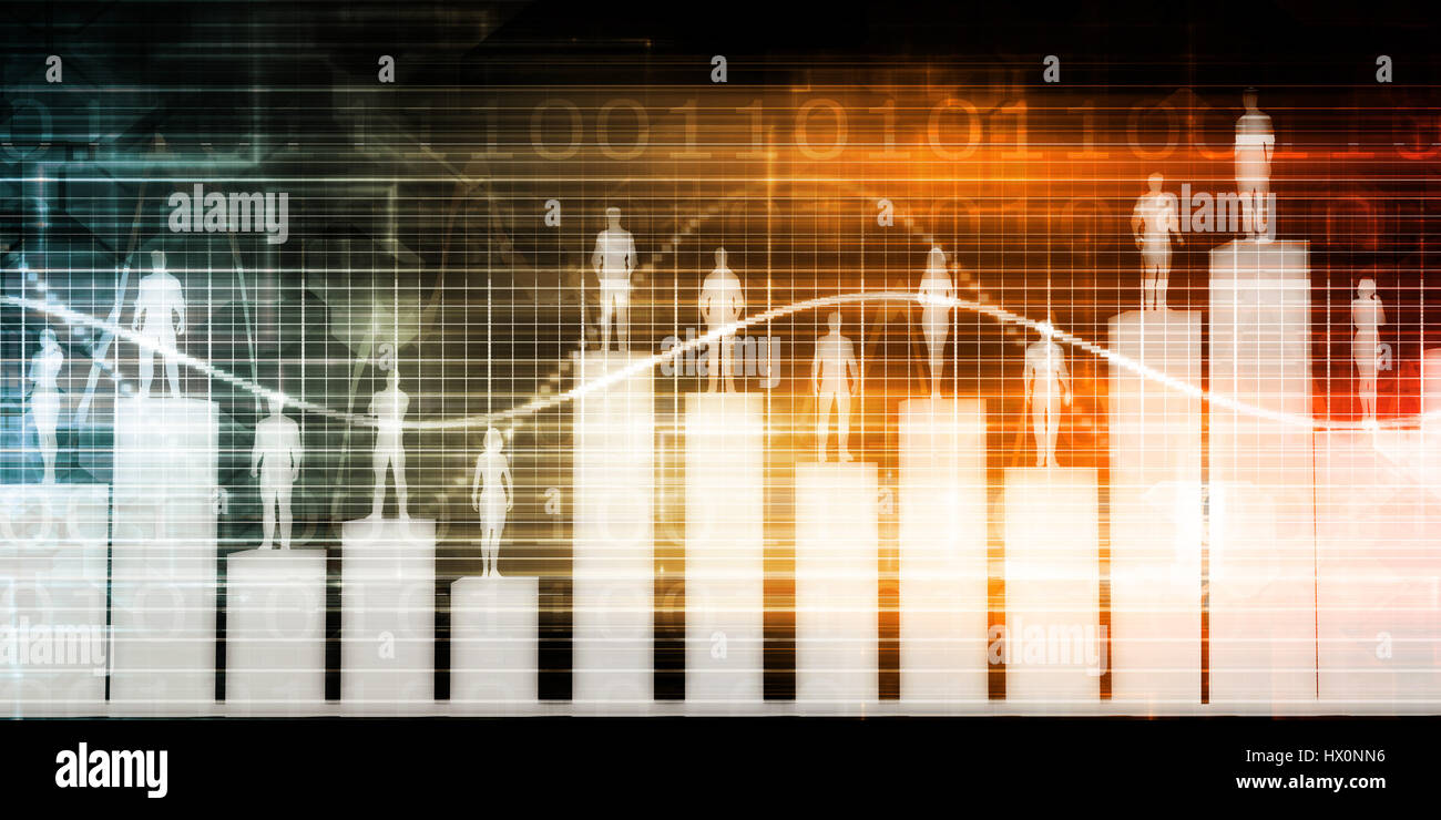 Corporate Background with Business People Standing on Chart Stock Photo ...