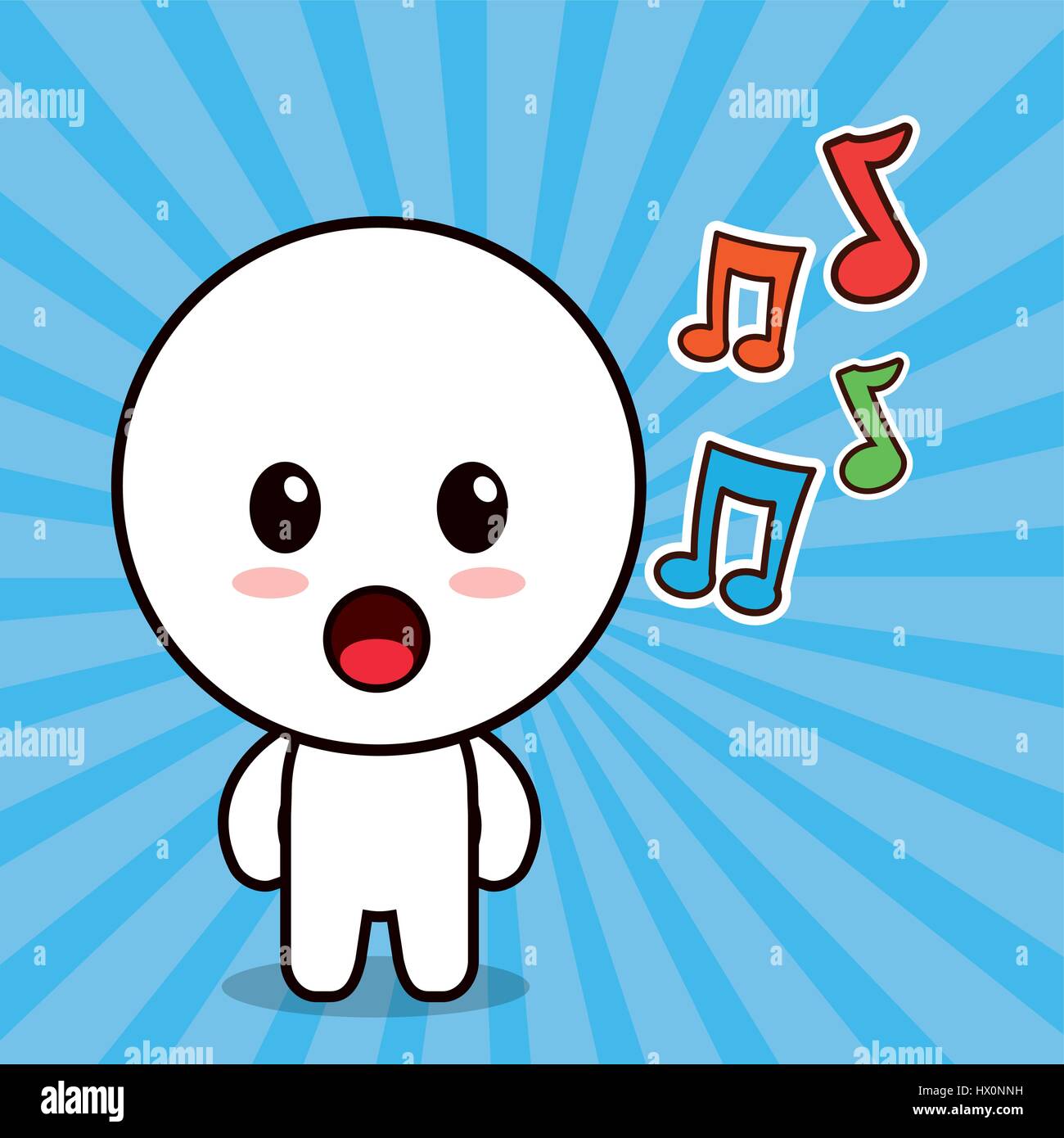 Cartoon music note smiling happy Stock Vector Images - Alamy