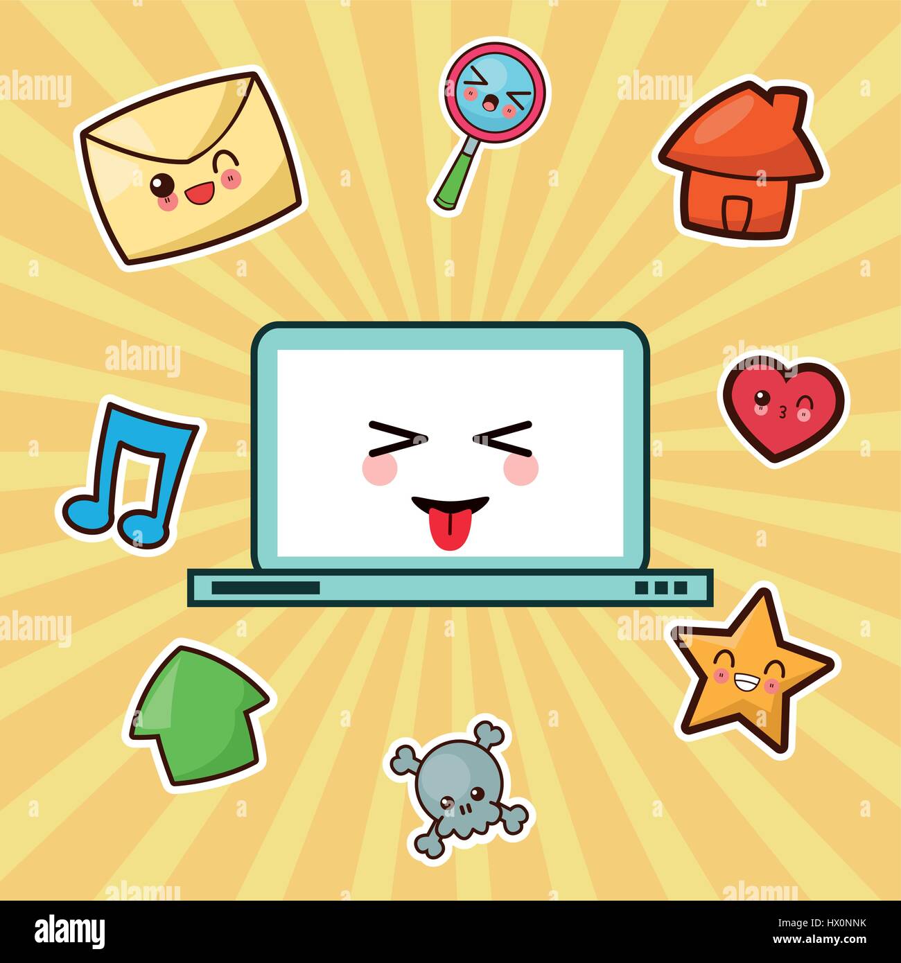 kawaii computer technology image Stock Vector Image & Art - Alamy