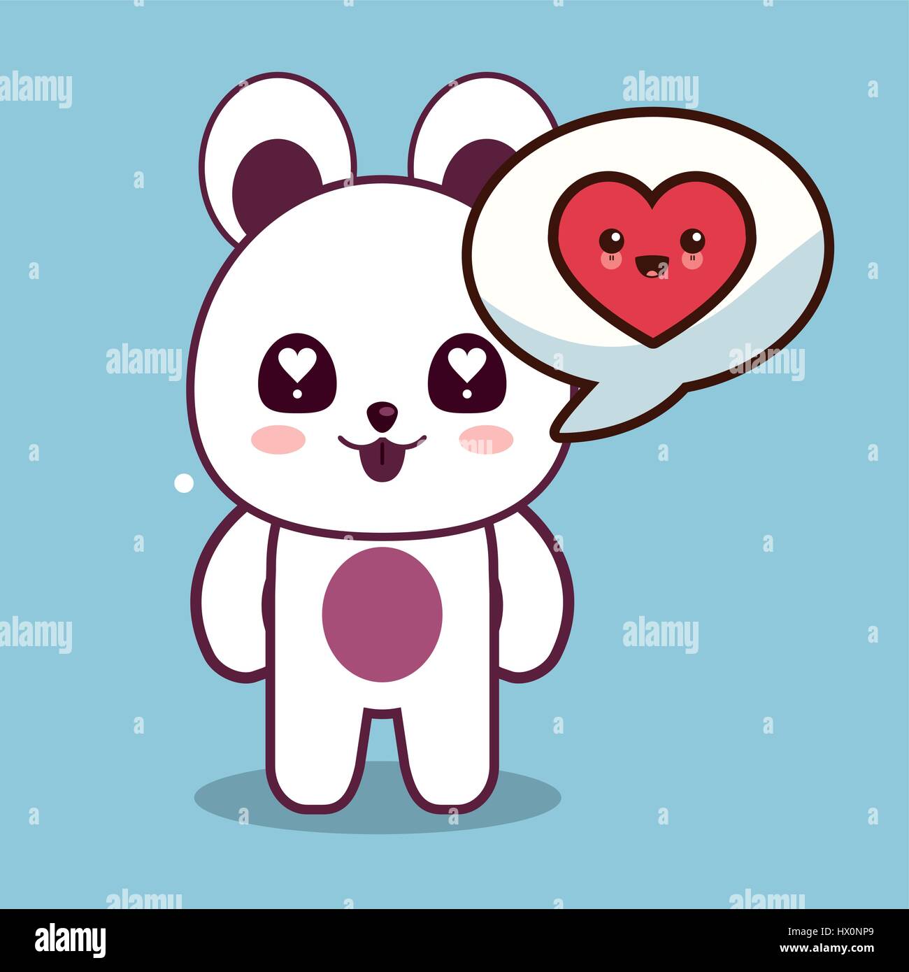 kawaii bear character talk love Stock Vector Image & Art - Alamy