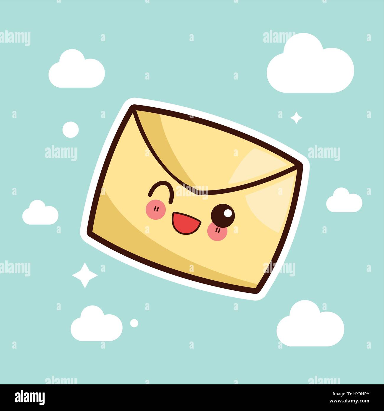 kawaii message envelope image Stock Vector Image & Art - Alamy