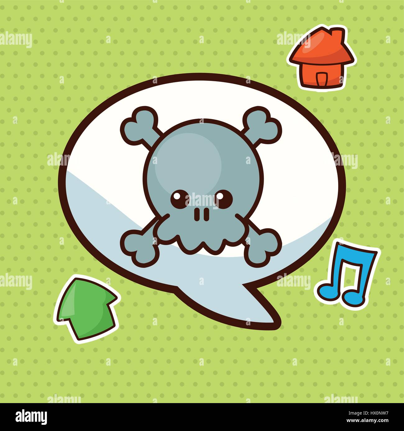 Speech bubble message kawaii Stock Vector Images - Alamy