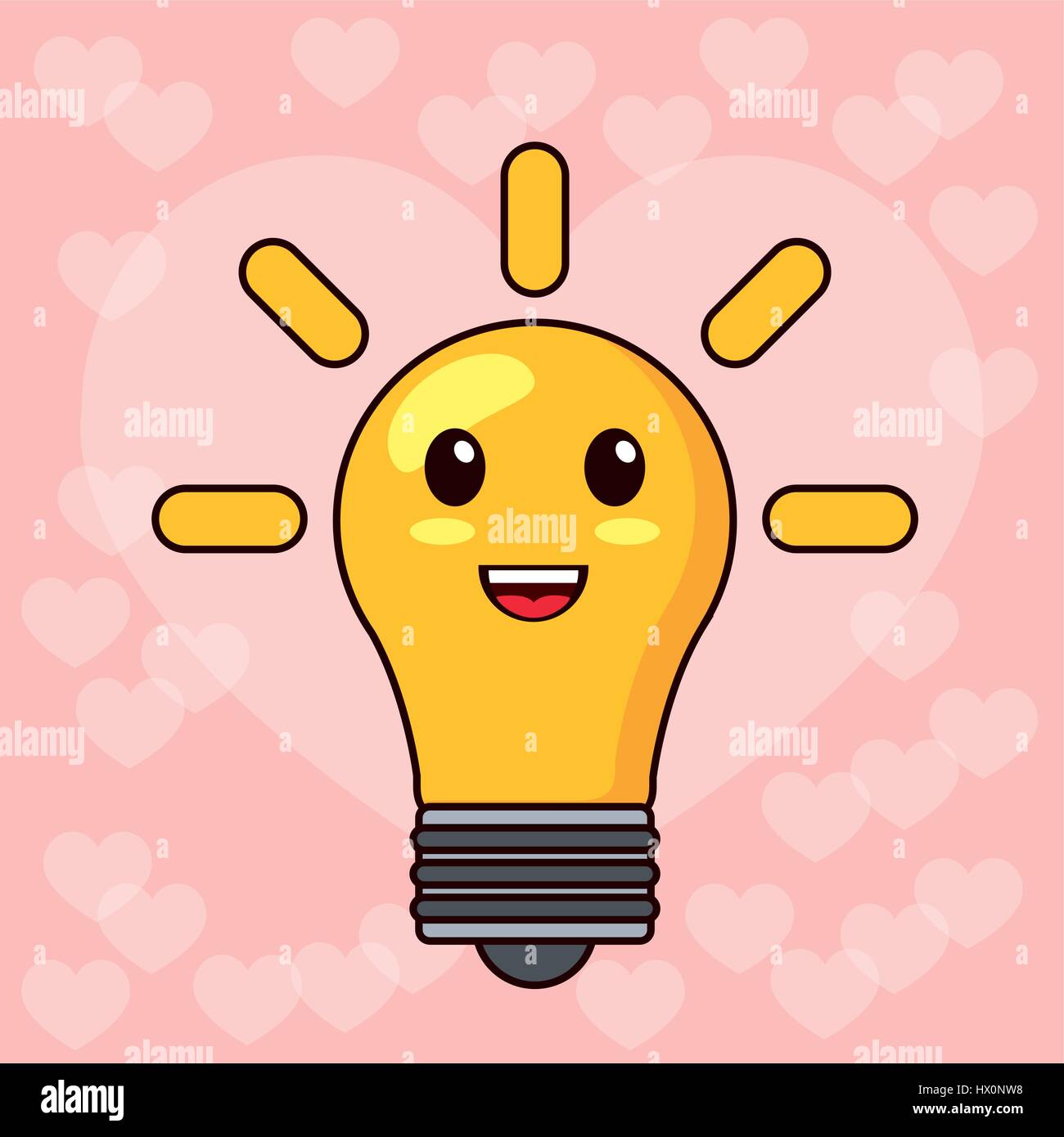 kawaii bulb light smile Stock Vector Image & Art - Alamy