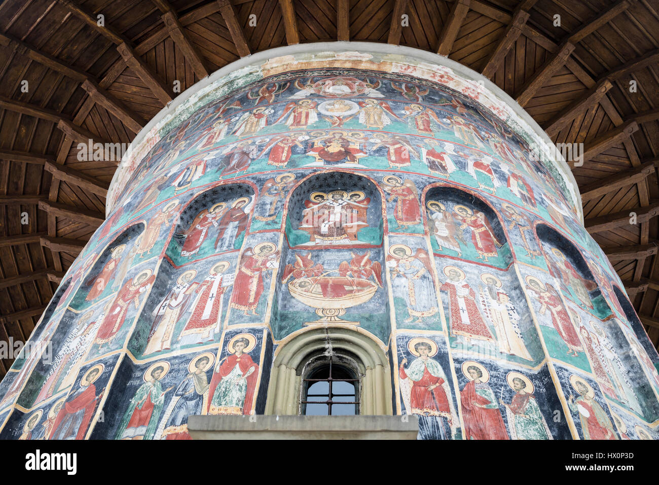 Frescoes on Suceava Monastery, Bukovina, Romania Stock Photo - Alamy