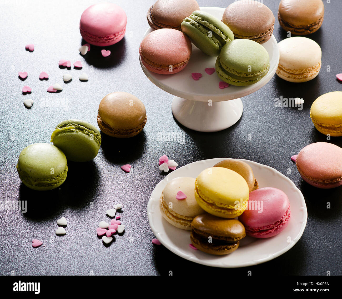 Plate assorted macaroons hi-res stock photography and images - Alamy