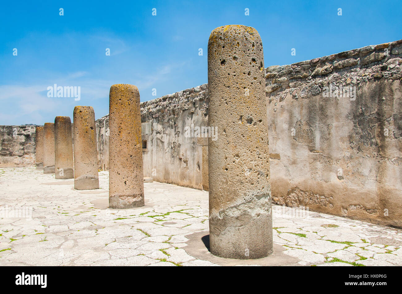 Group of columns, ruins Palast Mitla, Oaxaca, Mexico Stock Photo - Alamy