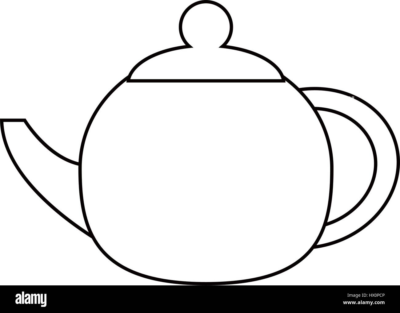 teapot beverage ceramic outline Stock Vector Image & Art - Alamy