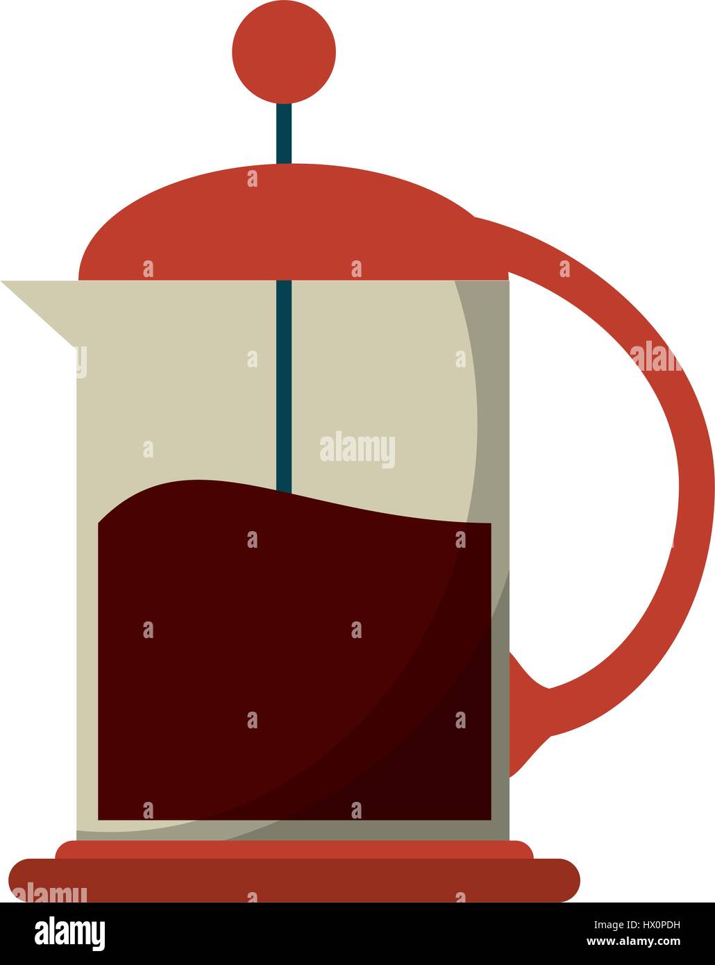 Glass french press brewing Stock Vector Images - Alamy