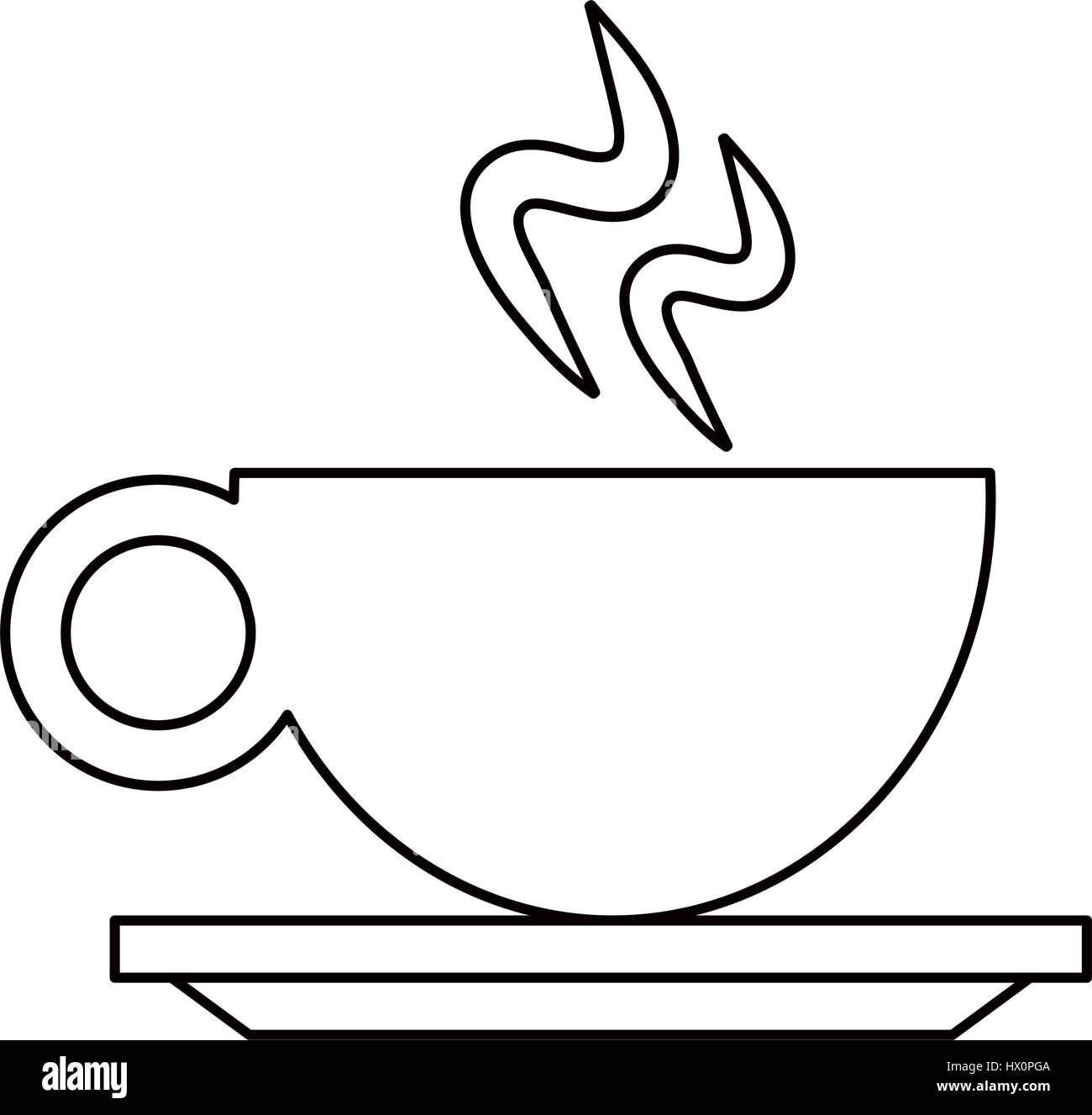 coffee cup hot drink outline Stock Vector Image & Art - Alamy
