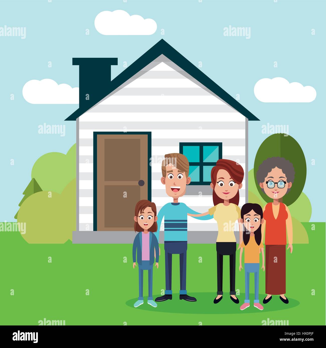 Modern house two family Stock Vector Images - Alamy