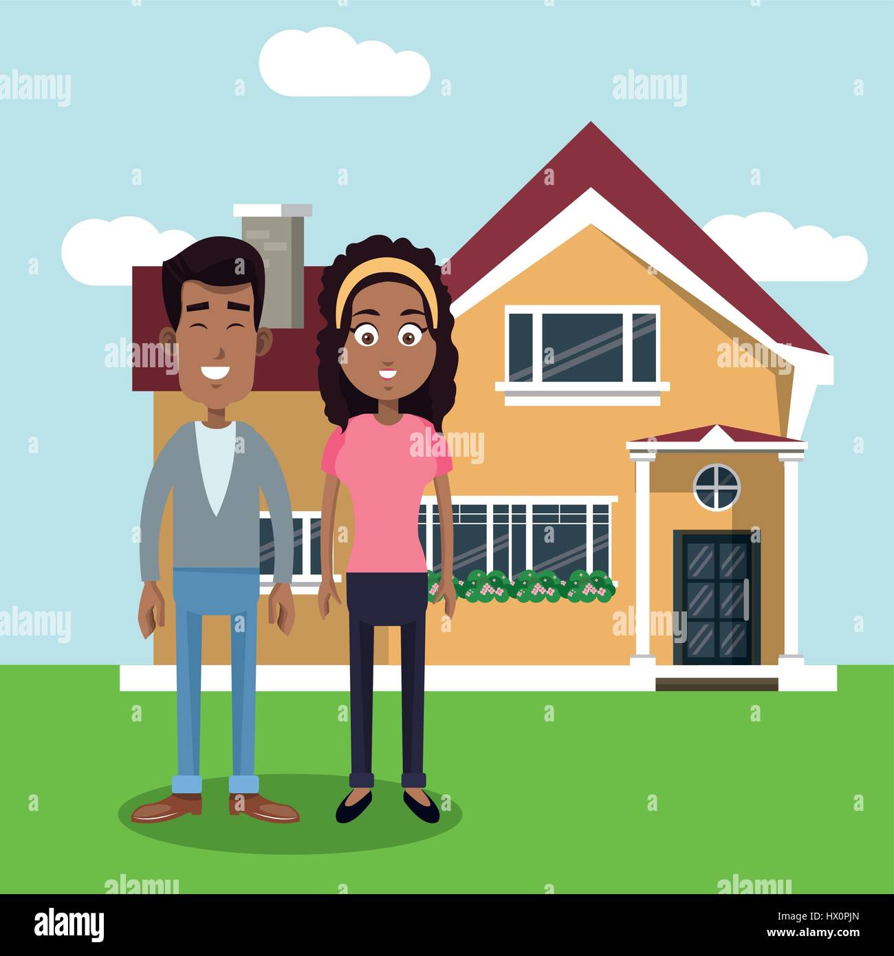 Couple building buying Stock Vector Images - Alamy