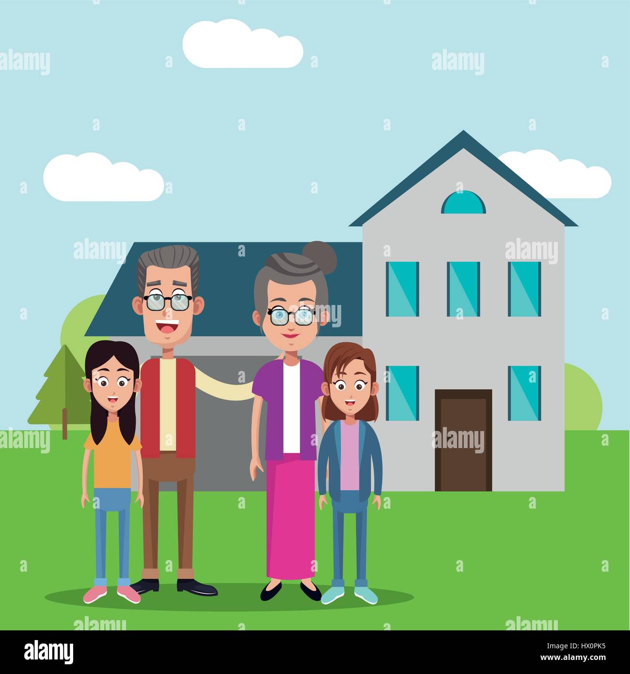 Grandparents house Stock Vector Images - Alamy