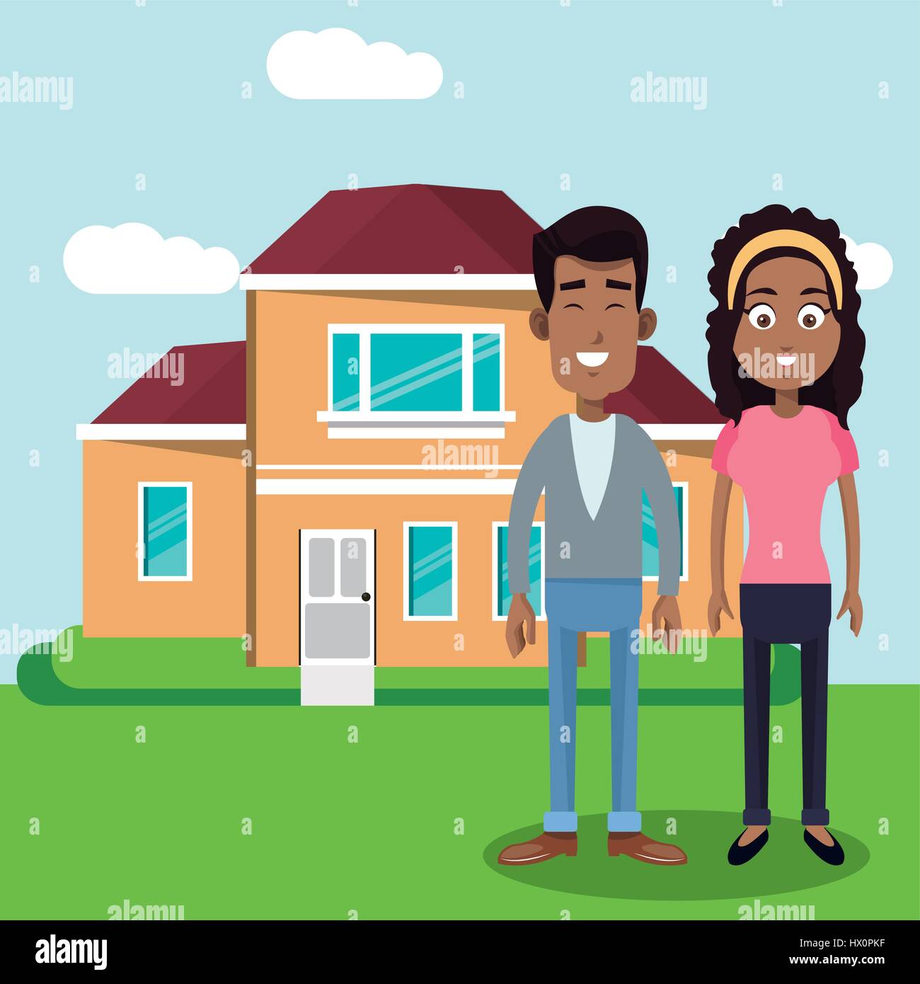 Sold family home Stock Vector Images - Alamy
