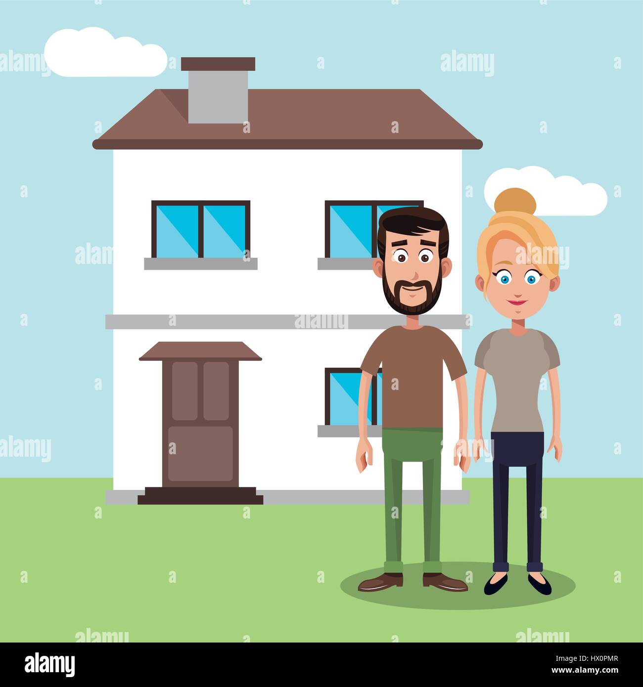 Sold family home Stock Vector Images - Alamy