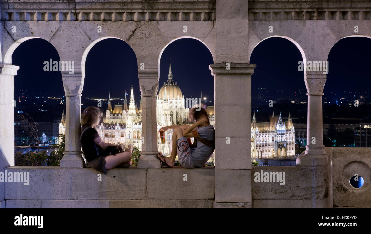 The ancient fisherman's bastion, in neogothic style, built on the top ...