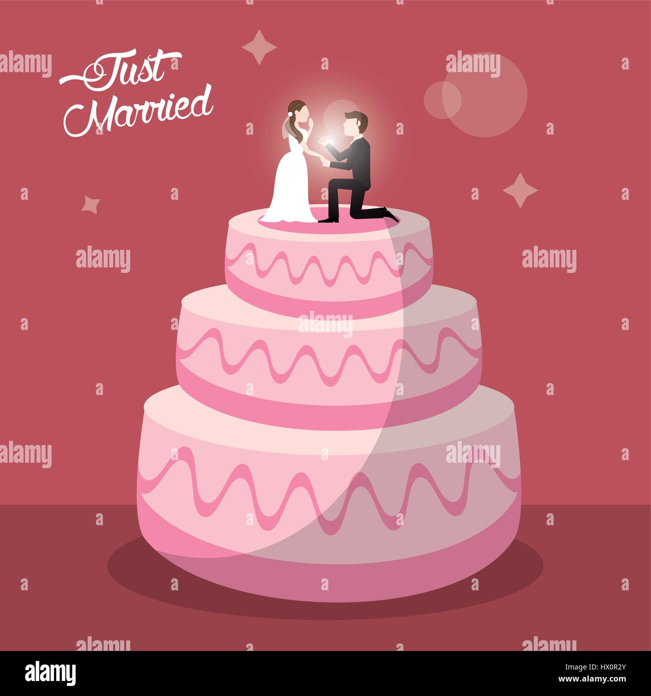 just married cake dessert Stock Vector Image & Art - Alamy