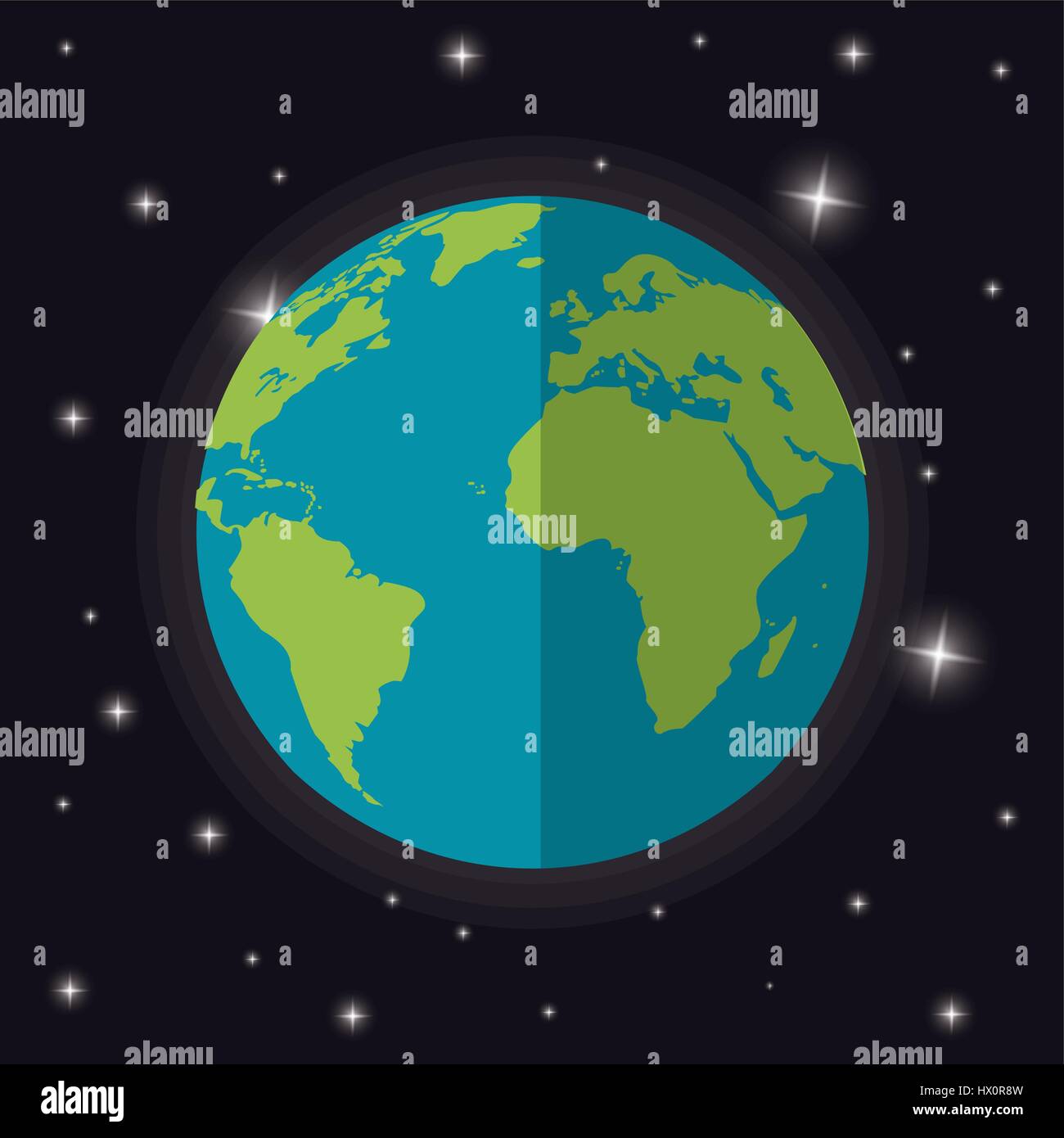 earth planet world stars space Stock Vector Image & Art - Alamy