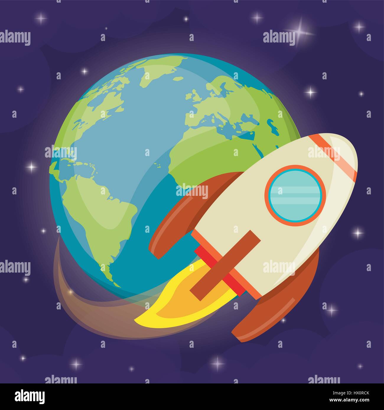 earth planet rocket orbit Stock Vector Image & Art - Alamy