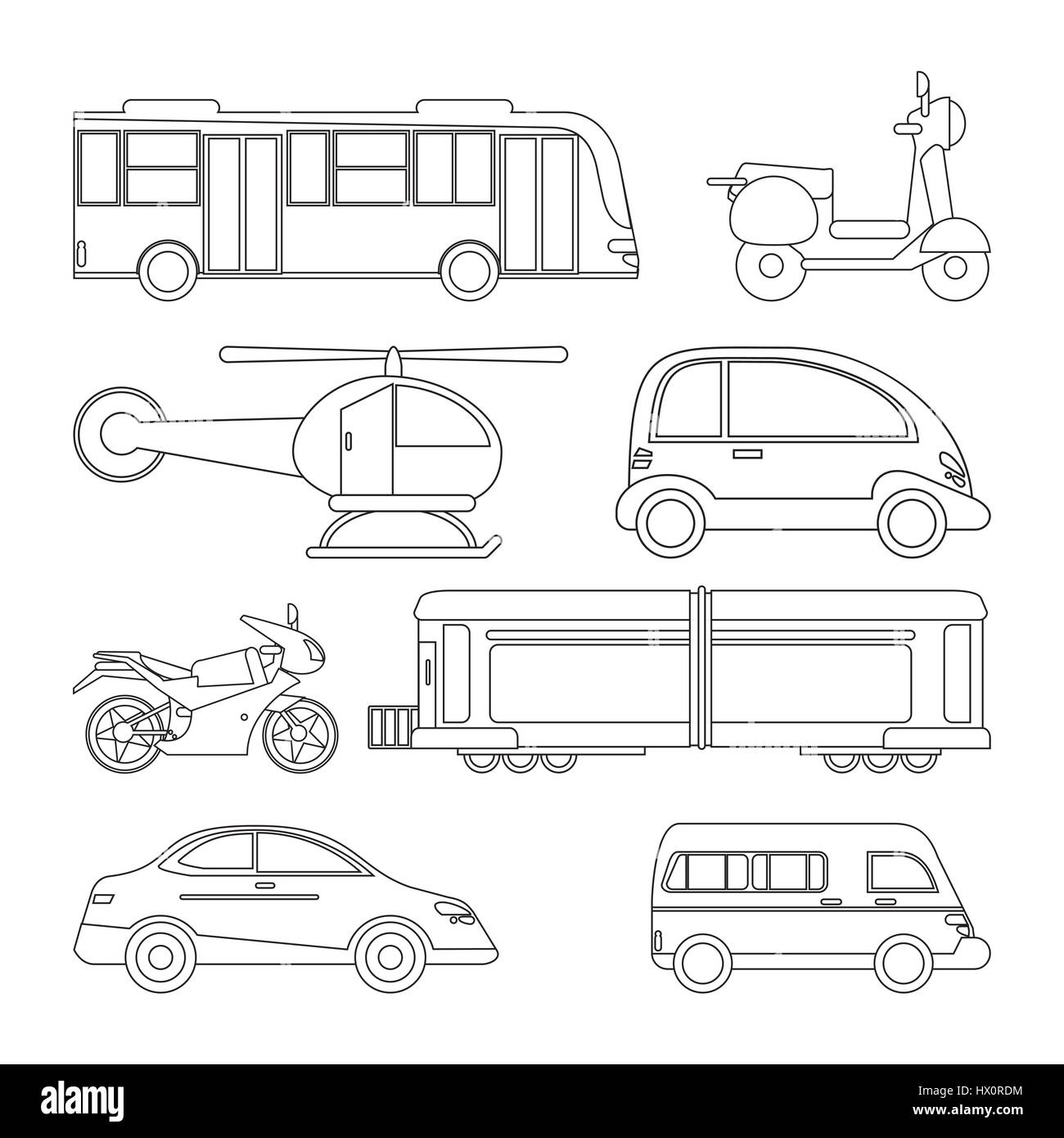 collection transport vehicle image outline Stock Vector Image & Art - Alamy