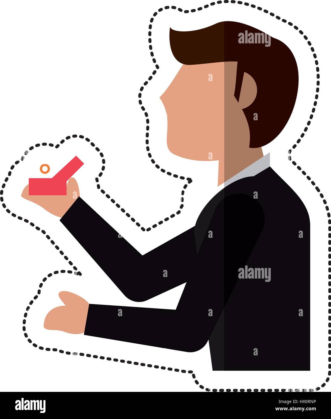 Woman proposing holding ring Stock Vector Images - Alamy