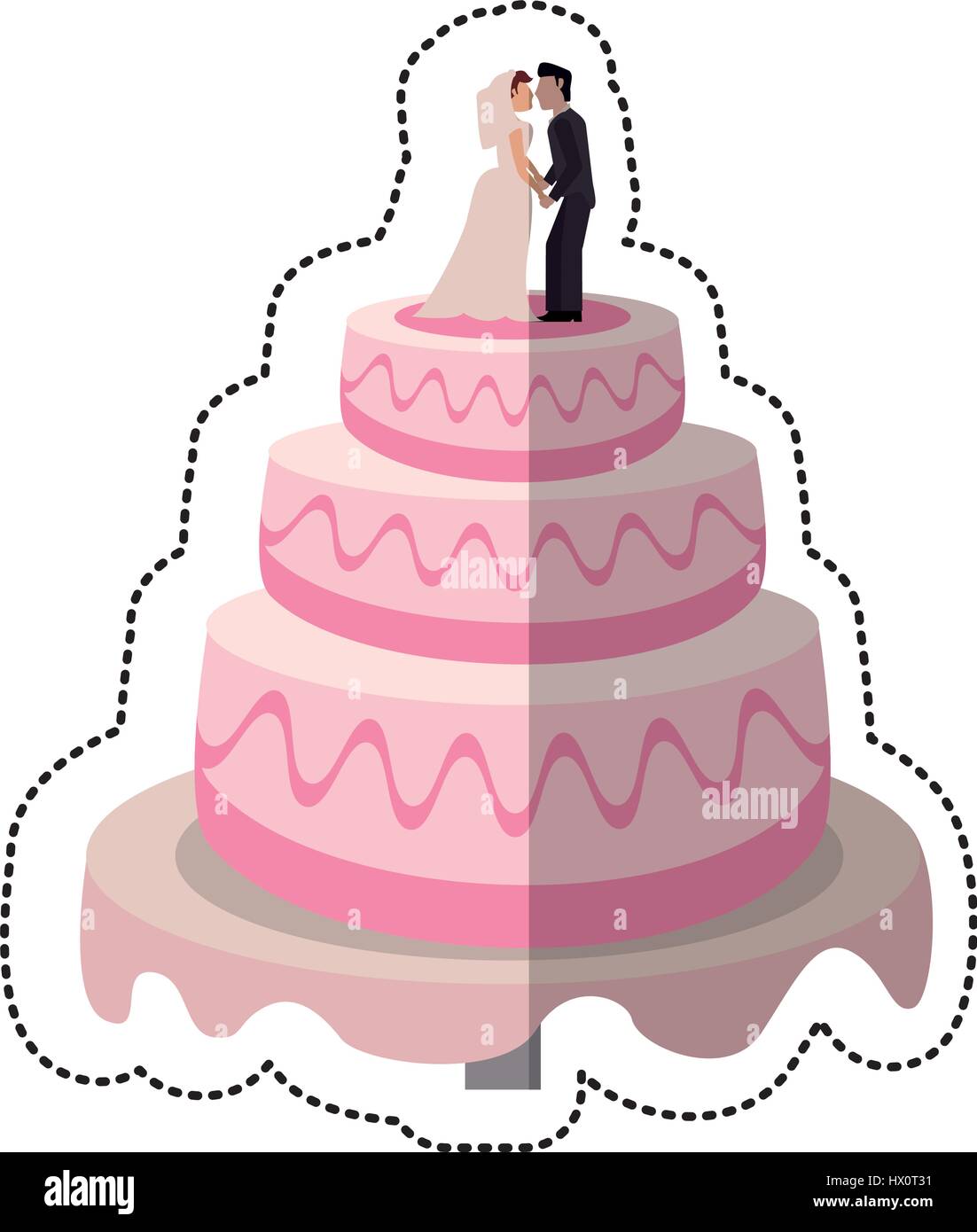 wedding cake couple dessert Stock Vector Image & Art - Alamy