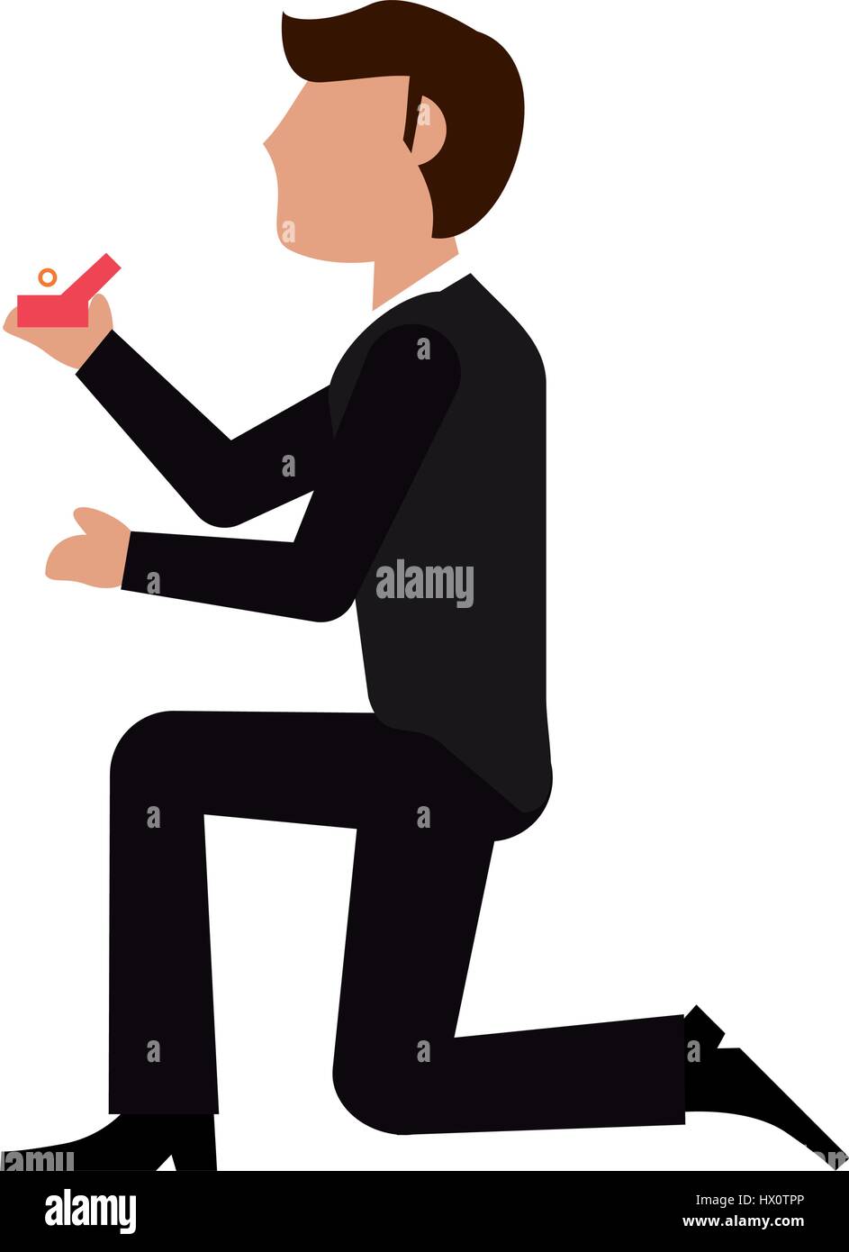 Engagement proposal couple hand Stock Vector Images - Alamy