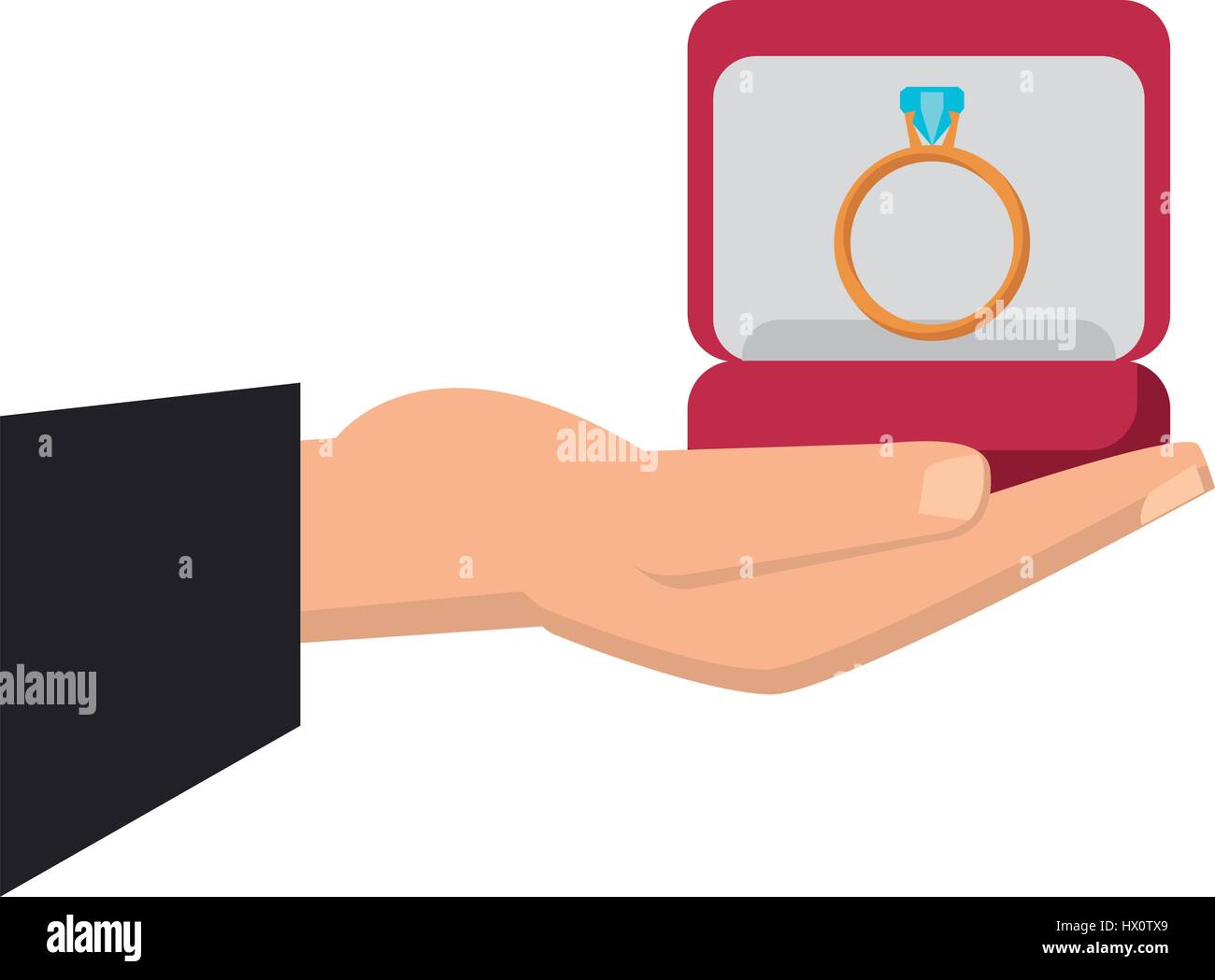 hand holding box ring wedding image Stock Vector Image & Art - Alamy