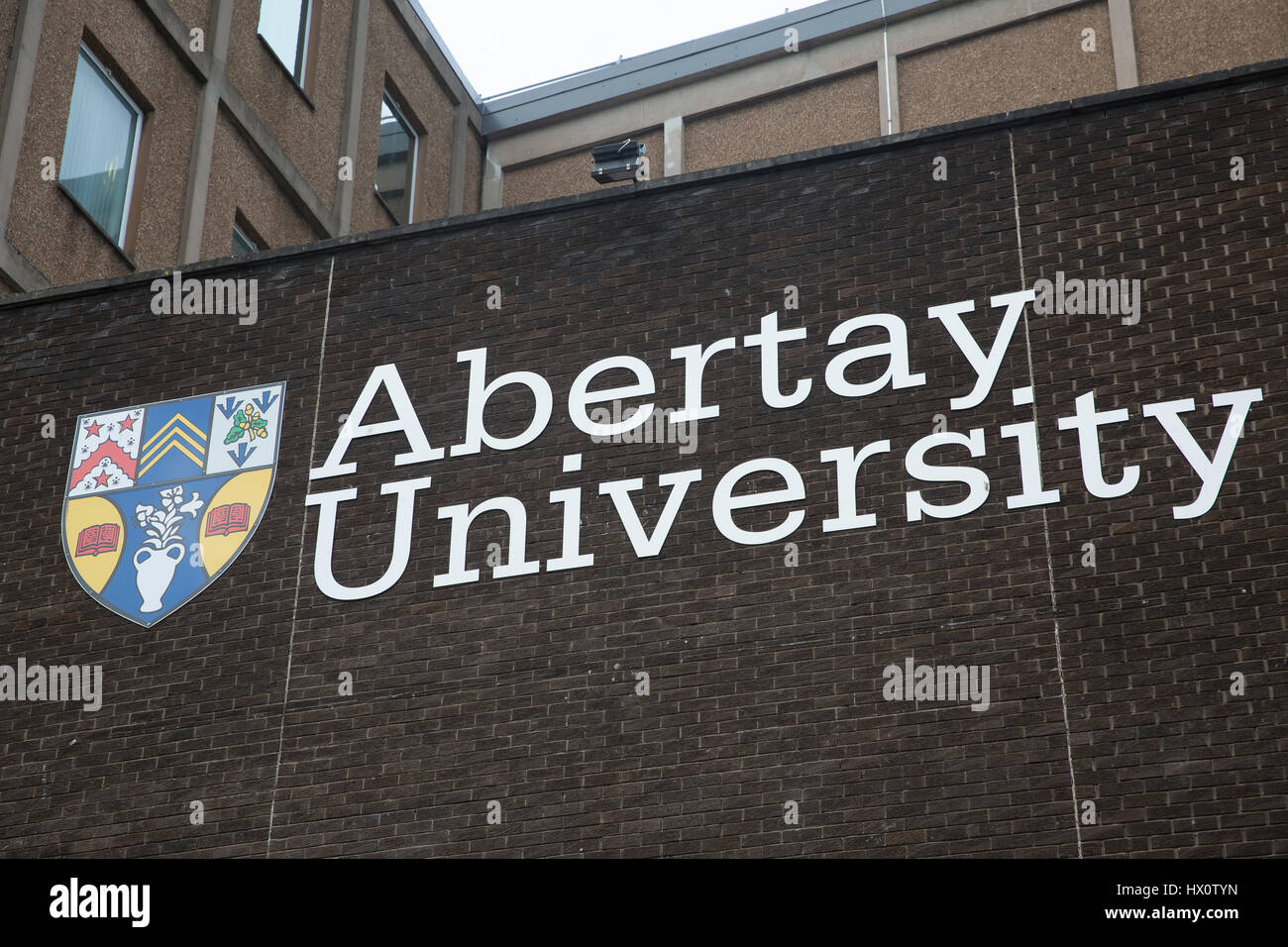 Abertay university sign in Dundee Scotland Stock Photo - Alamy
