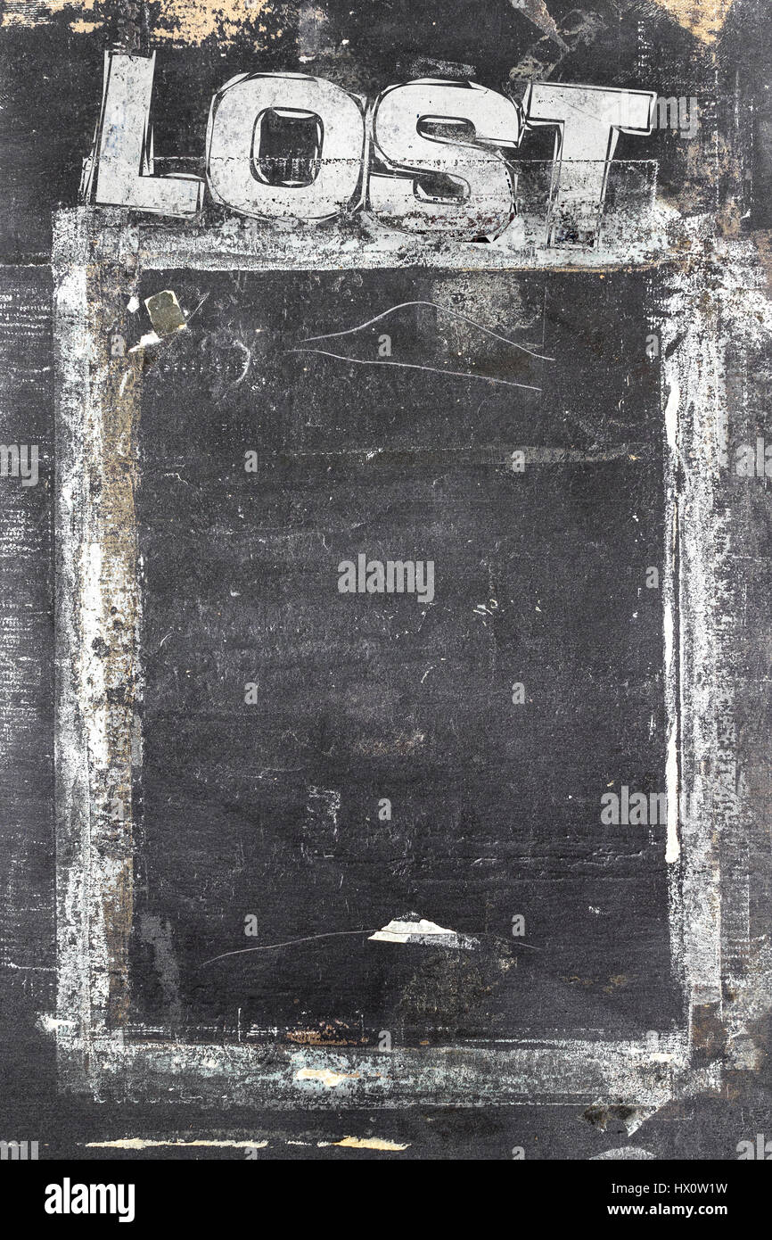 Lost sign with grunge background, ideal to many uses Stock Photo - Alamy