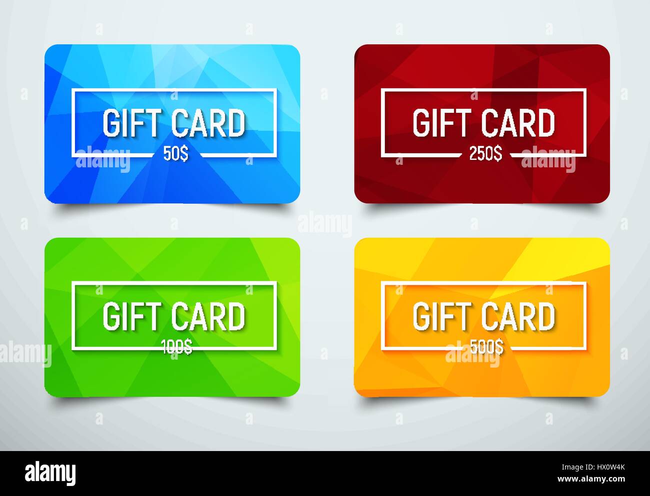 set of gift cards with a frame for text and denomination. Templates ...