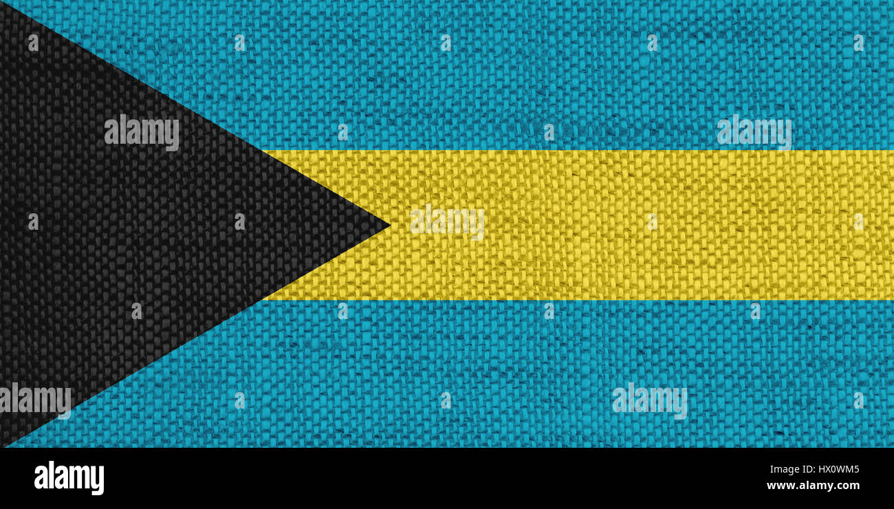 Flag of Bahamas old linen Stock Photo - Alamy