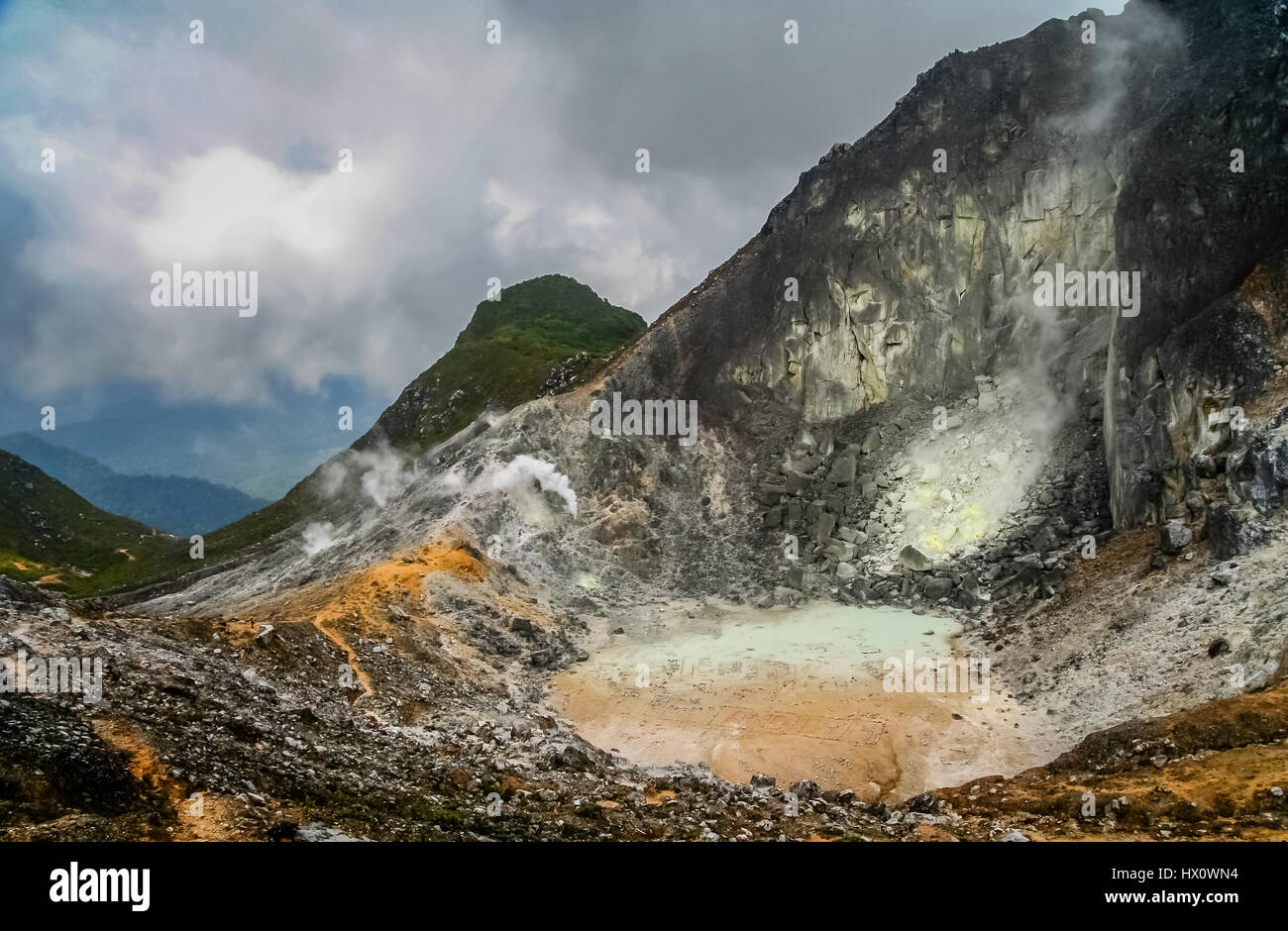 Gunung Sibayak volcano in Sumatra in Indonesia Stock Photo - Alamy