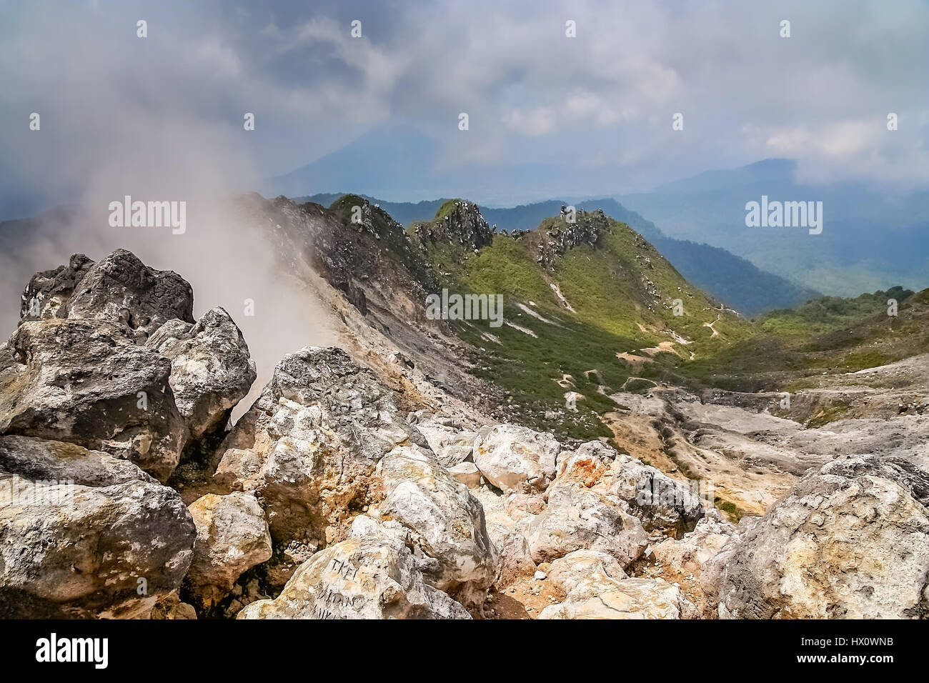 Gunung Sibayak volcano in Sumatra in Indonesia Stock Photo - Alamy