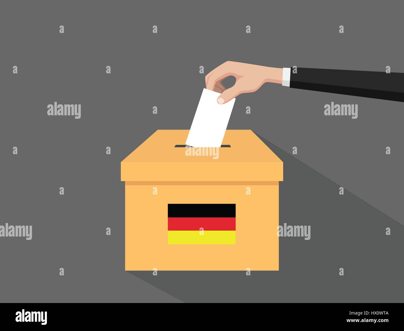 german election vote concept illustration with people voter hand gives ...
