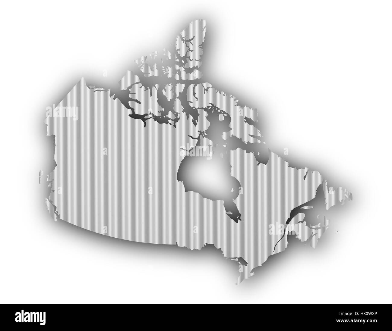 Map of Canada on corrugated iron Stock Photo - Alamy