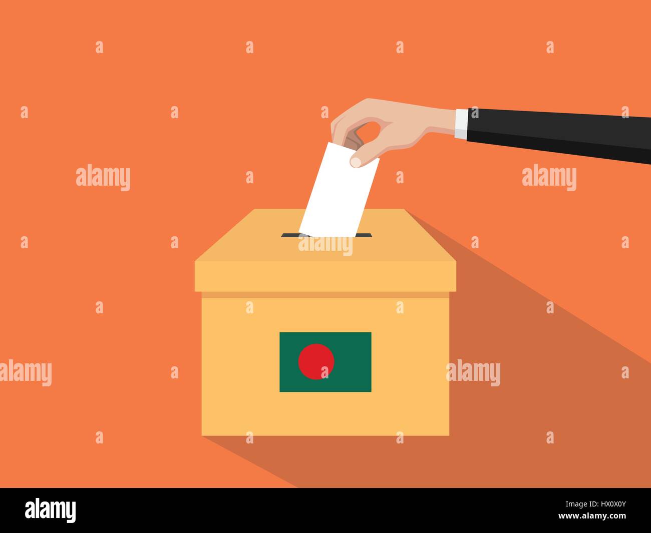 bangladesh vote election concept illustration with people voter hand ...