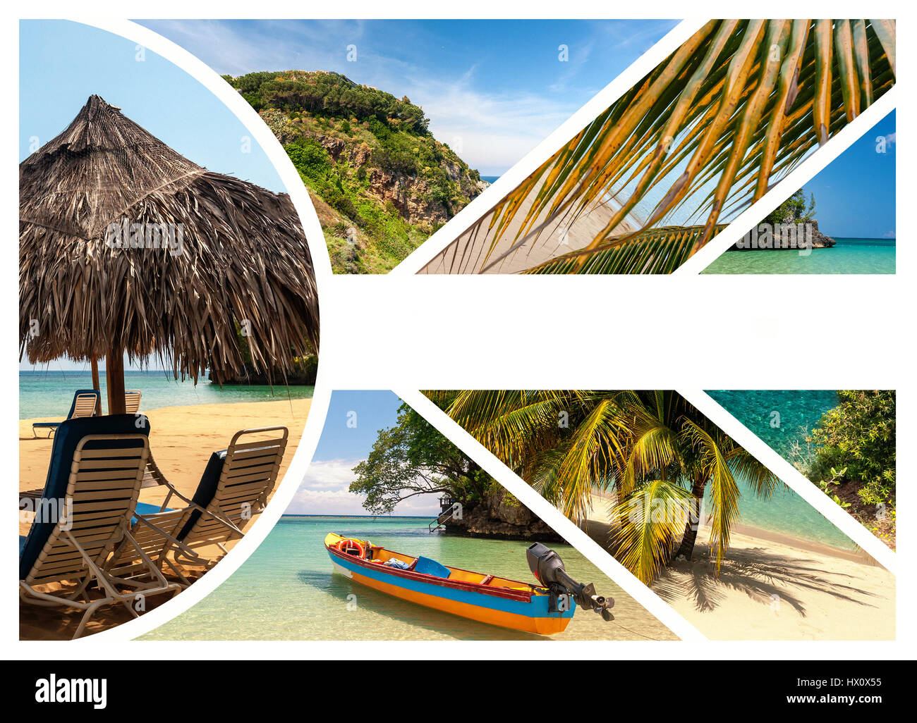 Collage of beach holiday scenes Stock Photo - Alamy