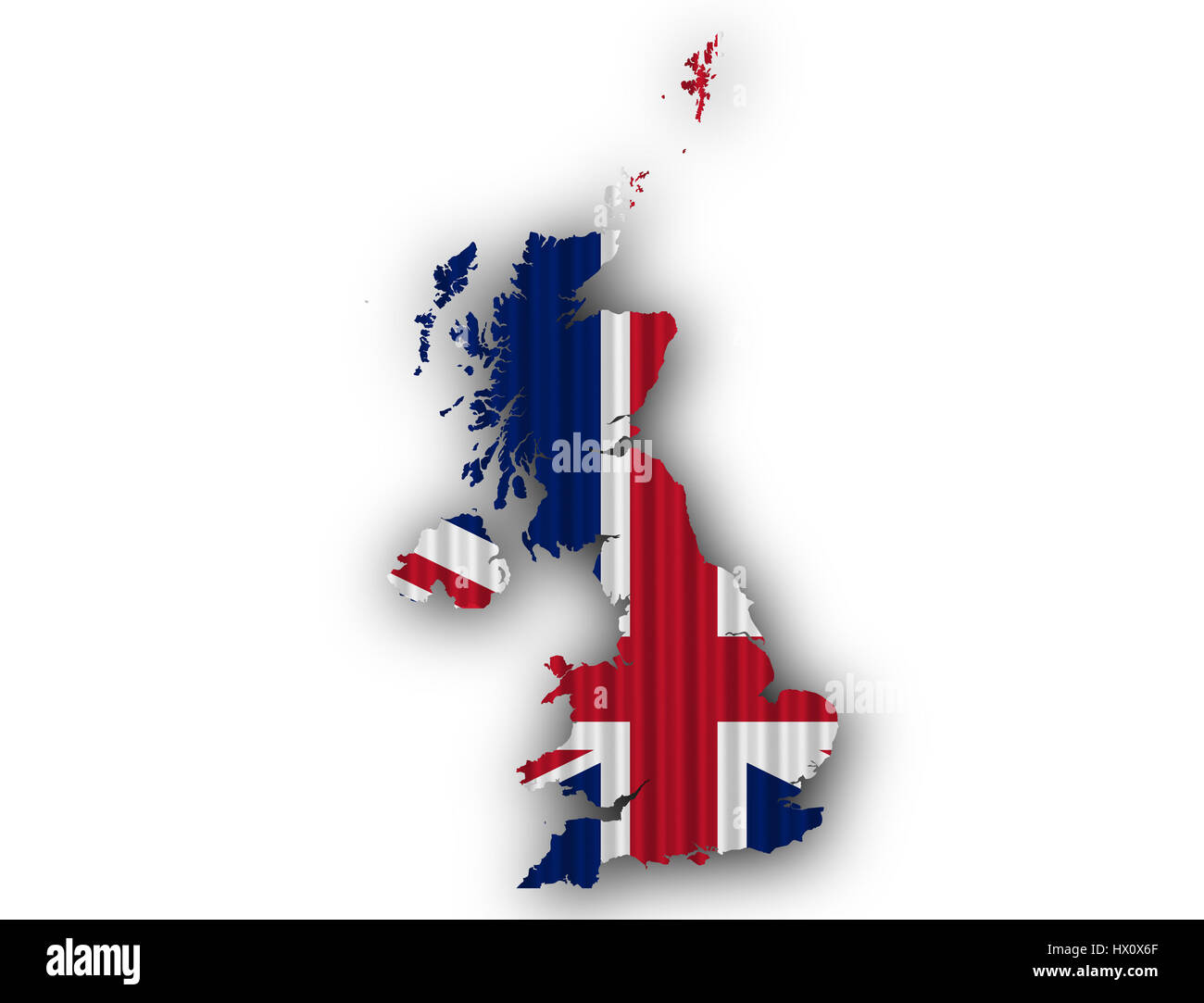 Map and flag of Great Britain on corrugated iron Stock Photo - Alamy