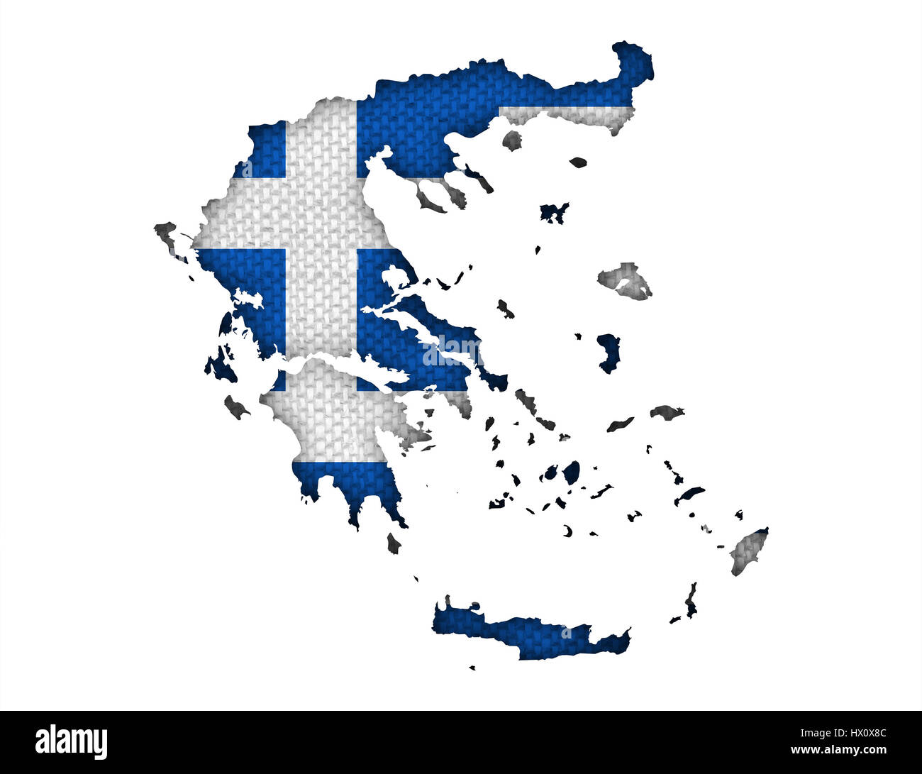 Textured map of Greece in nice colors Stock Photo - Alamy