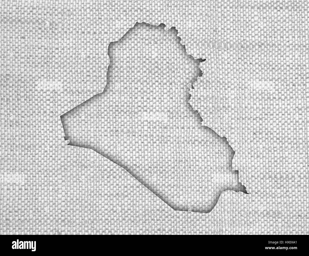 Map of Iraq on old linen Stock Photo - Alamy