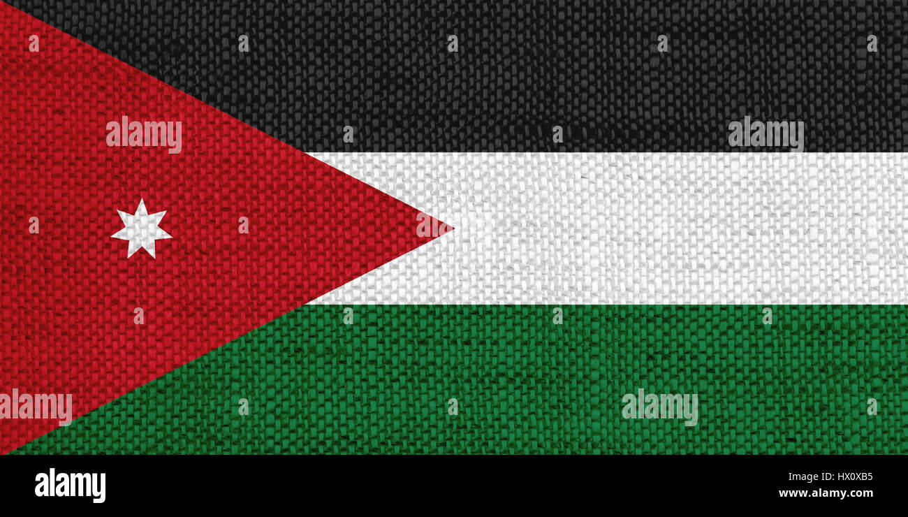 Flag of Jordan on old linen Stock Photo - Alamy