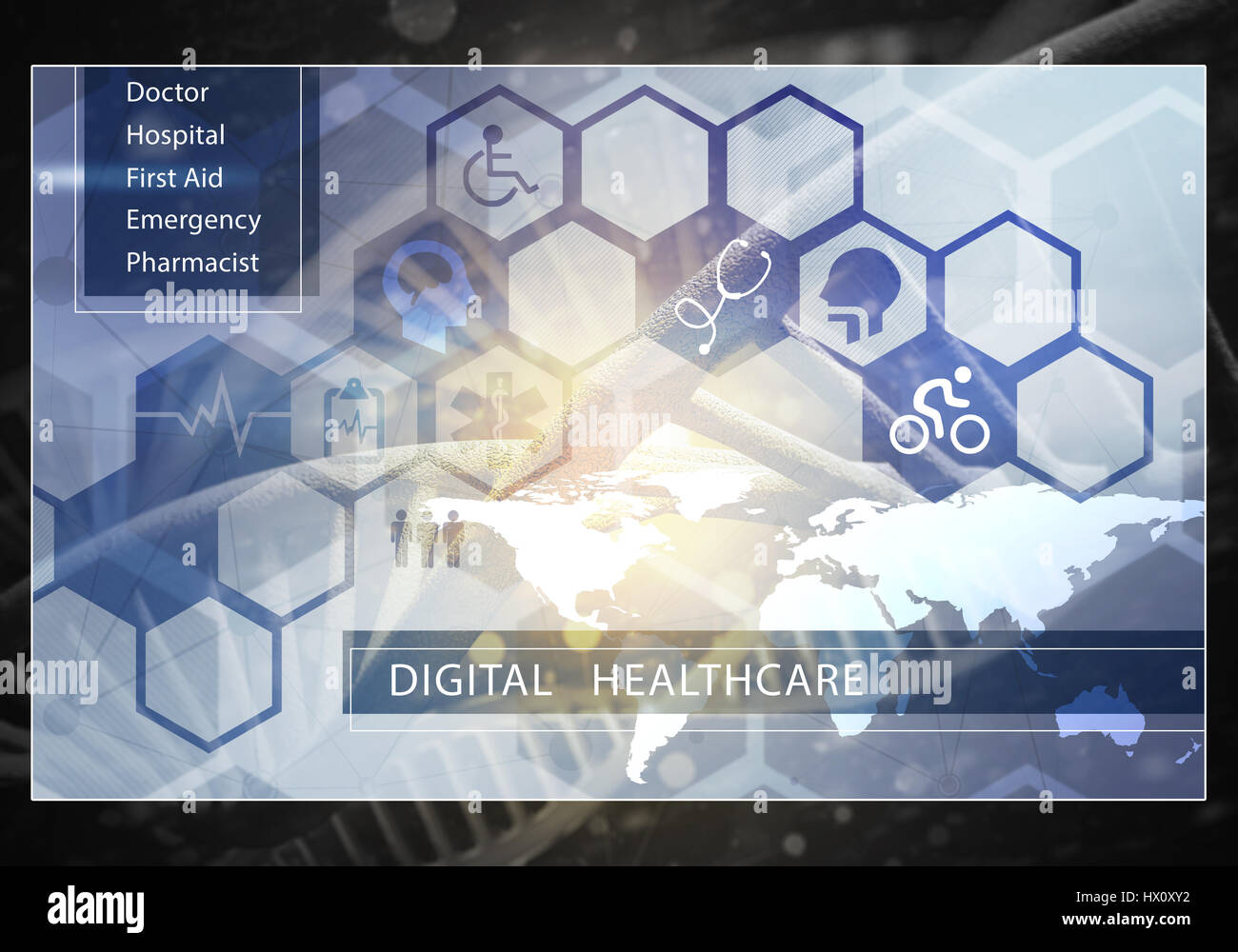 Medicine user interface Stock Photo - Alamy