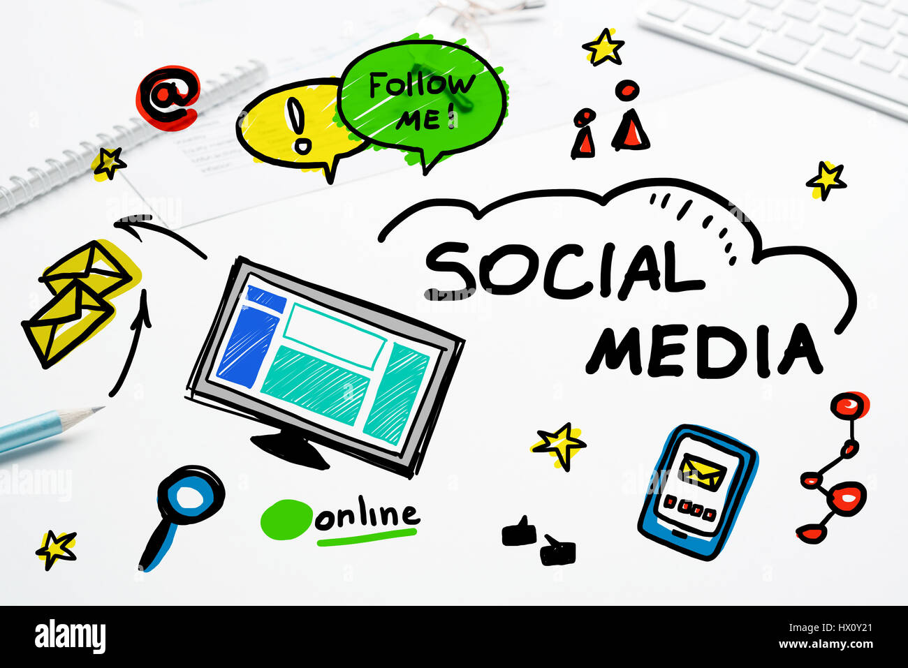 Network media background Stock Photo - Alamy